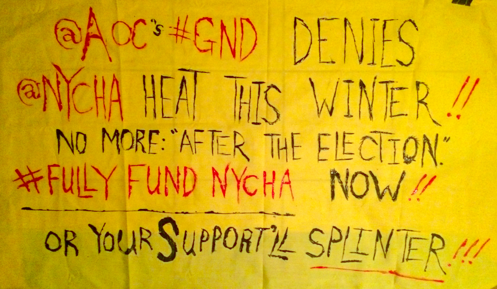 Protest outside AOC Woodside town hall - Fight For NYCHA